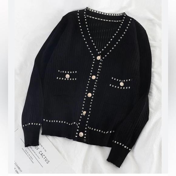 Source Unknown | Sweaters | Light Cardigan In Black | Poshmark
